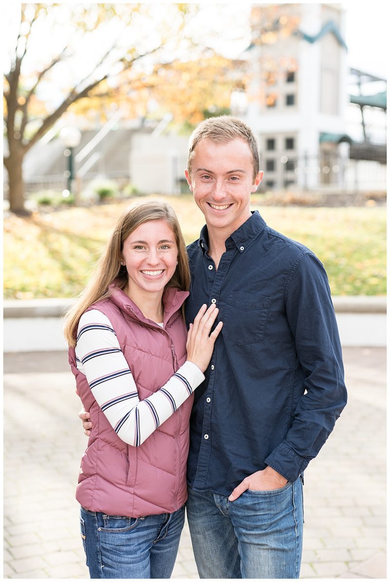 Fall Engagement Photos on the John T. Myers Pedestrian Bridge in ...